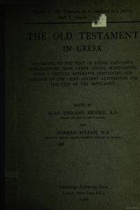 The Old Testament in Greek, according to the text of Codex Vaticanus ...